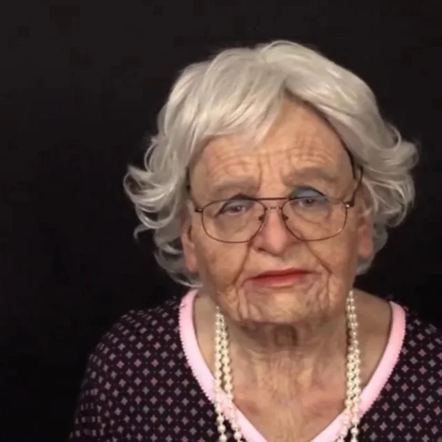 Halloween Granny Wrinkle Face Scary Head Cosplay Mask With Wig ...