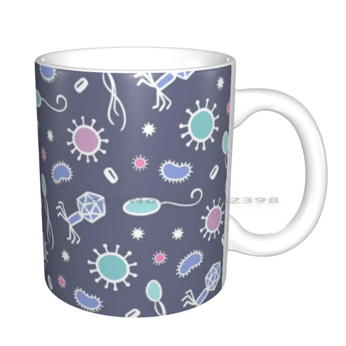 Microbes Dark Ceramic Mugs - Mon Science