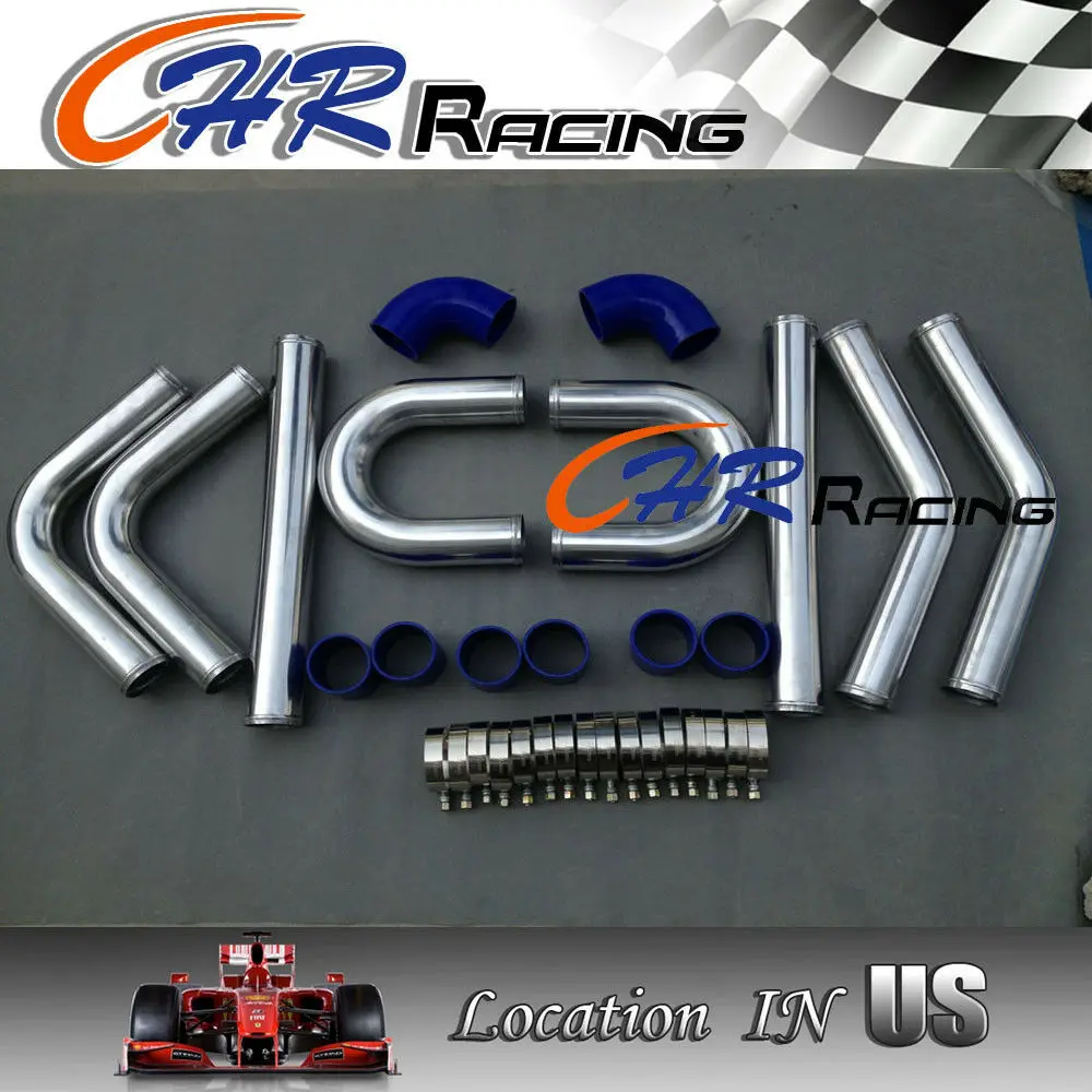 FOR-2-51-mm-Aluminum-Universal-Intercooler-Turbo-Piping-pipe-Blue-hose ...