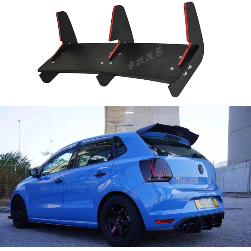 For VW Polo Gti Body Kit Spoiler 2011-2017 For Polo Gti ABS Rear Lip ...