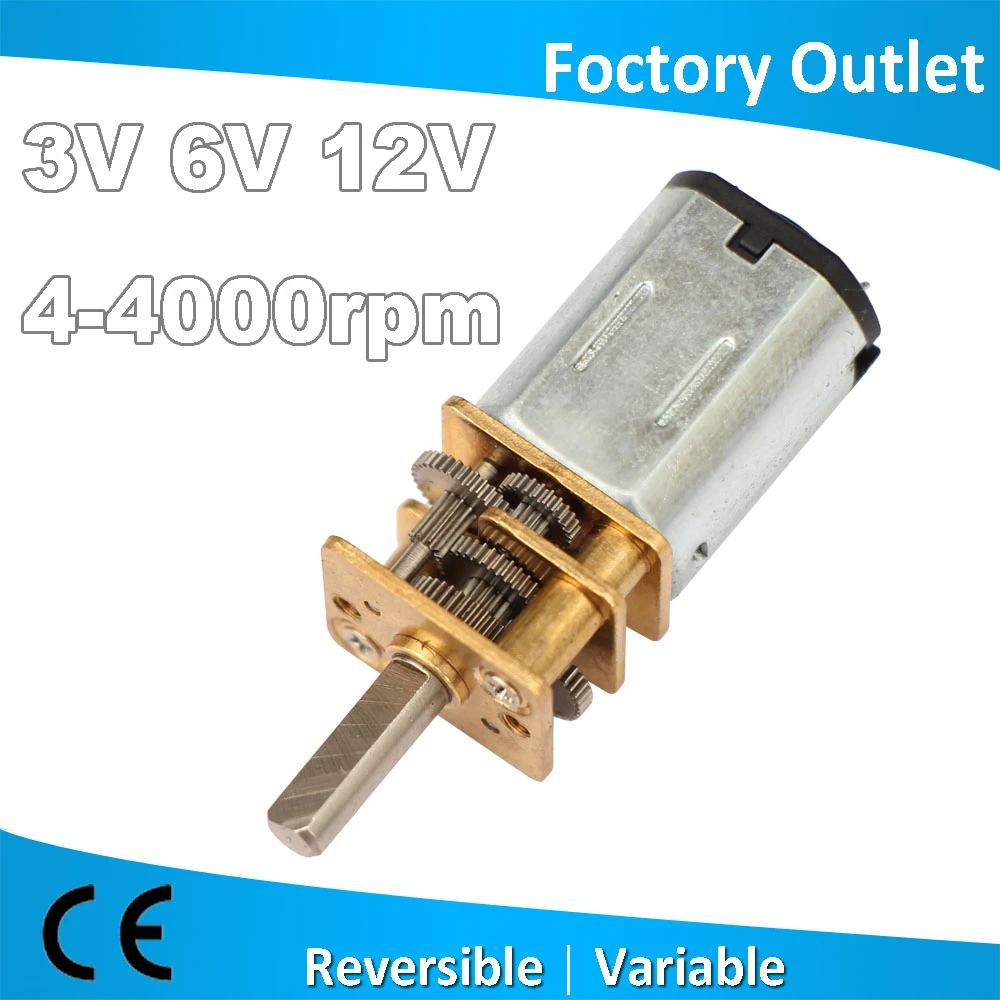 12ga N20 Dc 3v 6v 12v 5-4000rpm Small Metal Gear Motor For Remote Rc ...