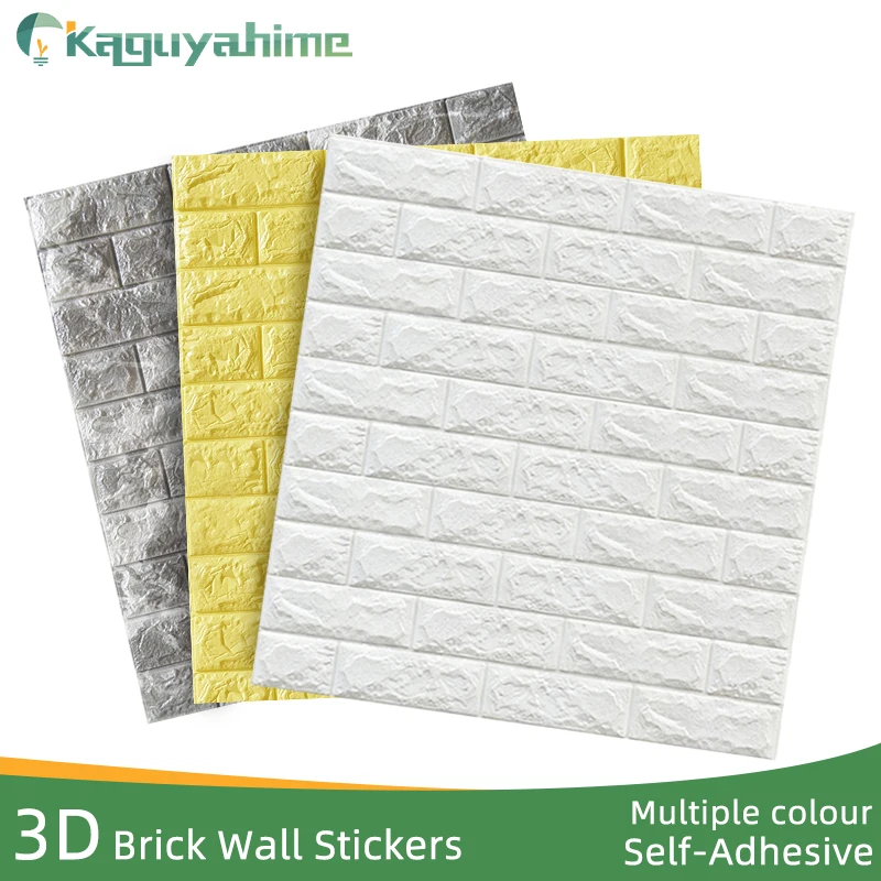 Kaguyahime 3D Brick Wall Stickers DIY Decor Self-Adhesive Waterproof ...