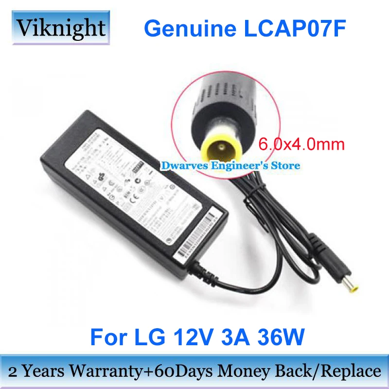 Genuine LCAP07F MONITOR Power Supply adapter For LG 12v 3a E1940T ...