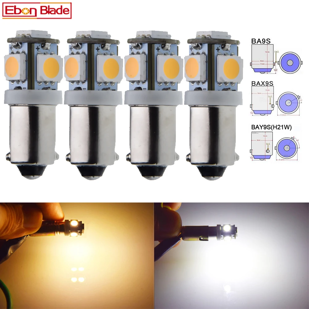 4Pcs-BA9S-T11-T4W-BAX9S-H6W-BAY9S-H21W-Bajonet-Led-Lamp-Warm-Wit-Auto ...