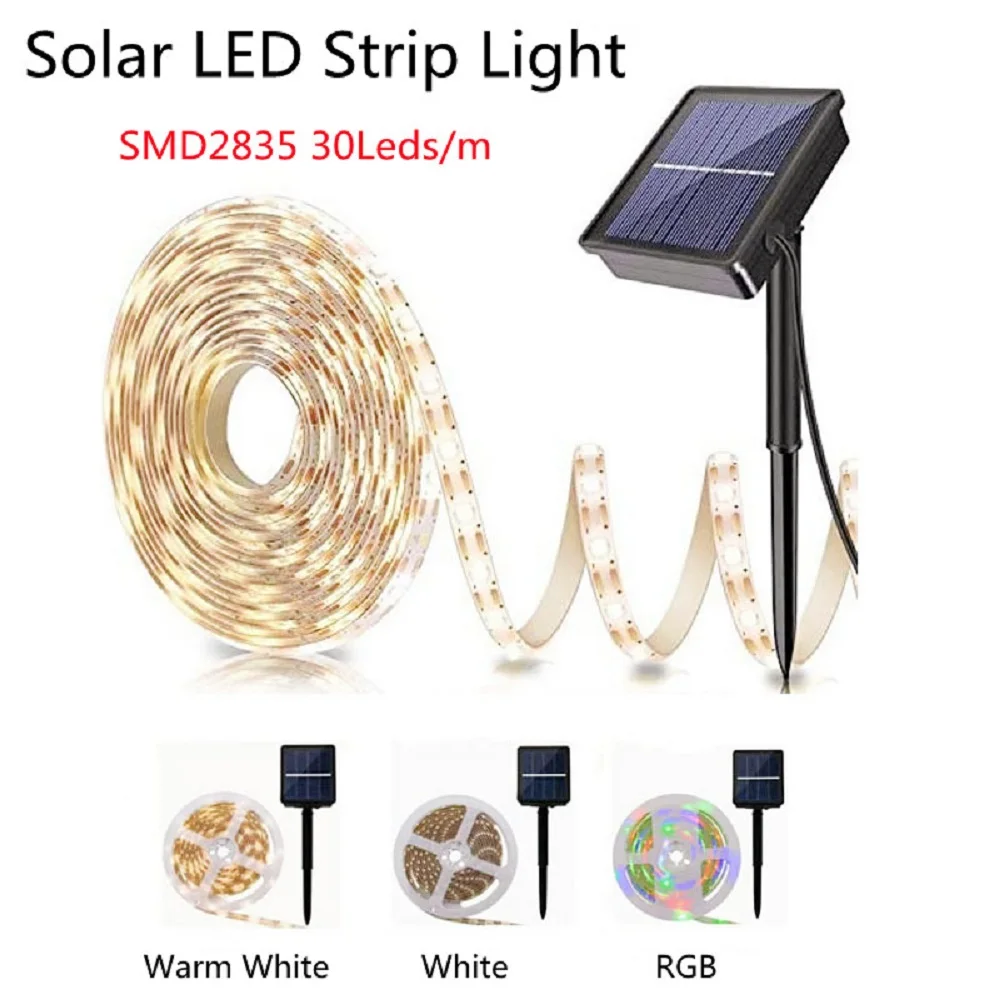 Smd2835 tira de luz solar led 1/2/3/4/5m dc 5v flexível à prova ...