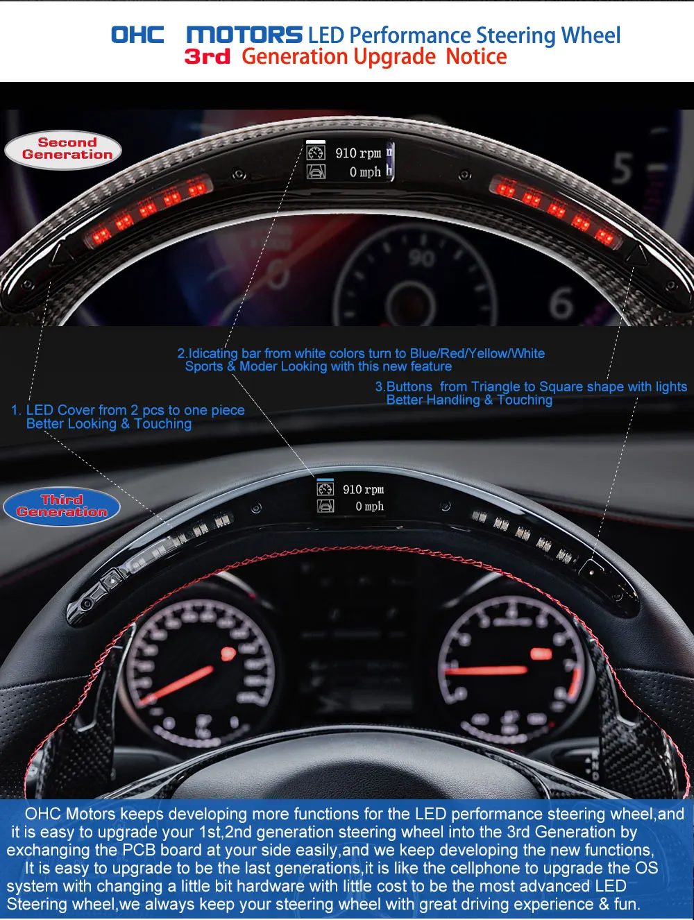LED Performance Steering Wheel Kit /LED Steering Wheel /LED Display 2 ...
