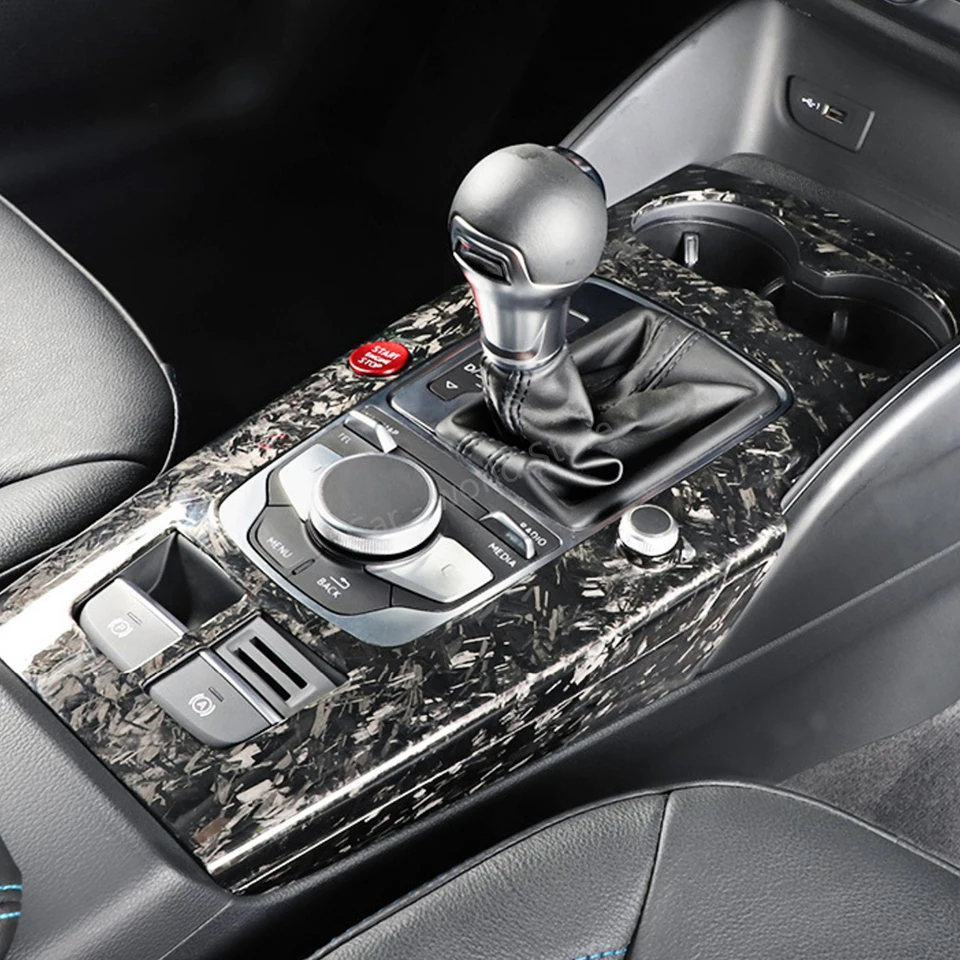 For-Audi-A3-8V-Forged-Carbon-Fiber-Center-Console-Trims-fit-audi-a3-s3 ...