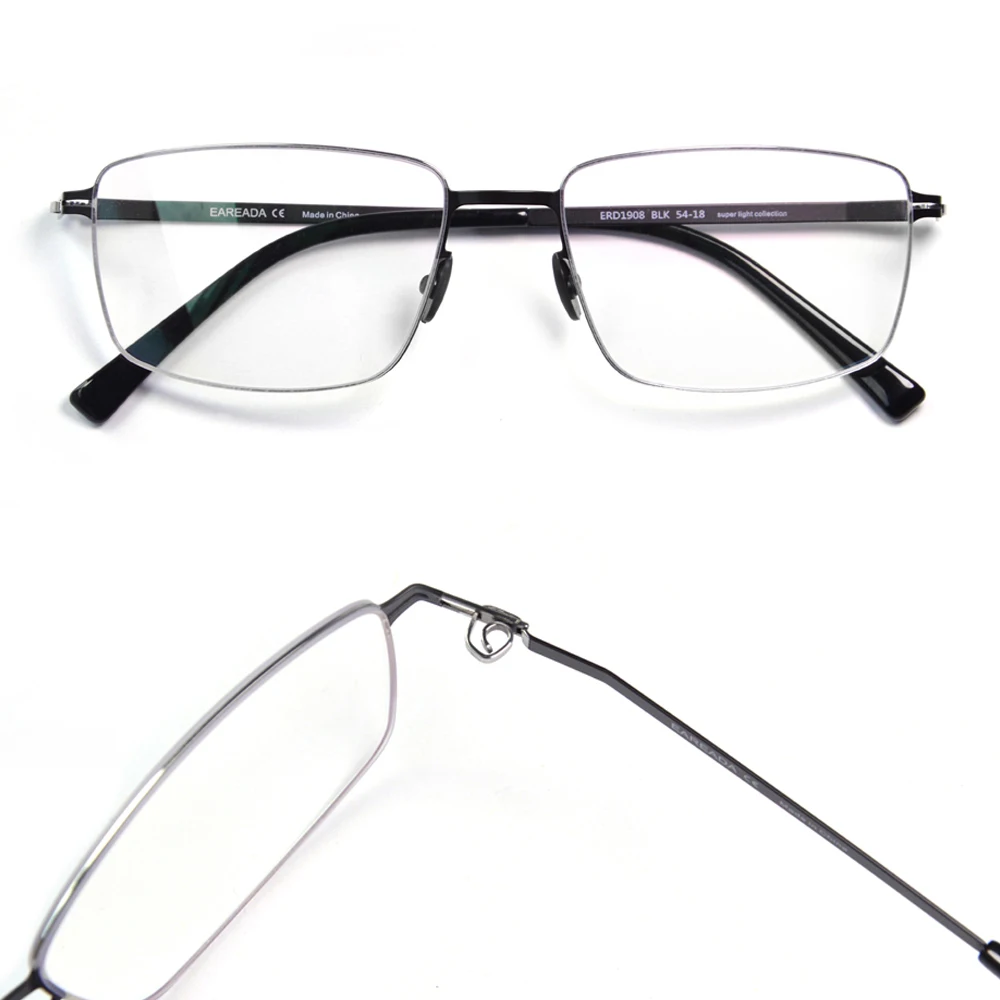 Germany Designer Screwless Square Eyeglasses Frame for Men Super Thin ...