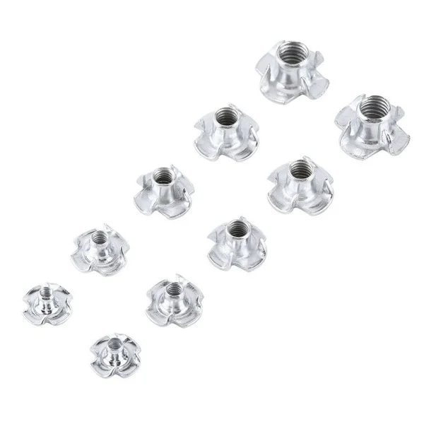 ECROU,M4 10PCS--Écrous à quatre dents en acier au carbone, pour meubles ...