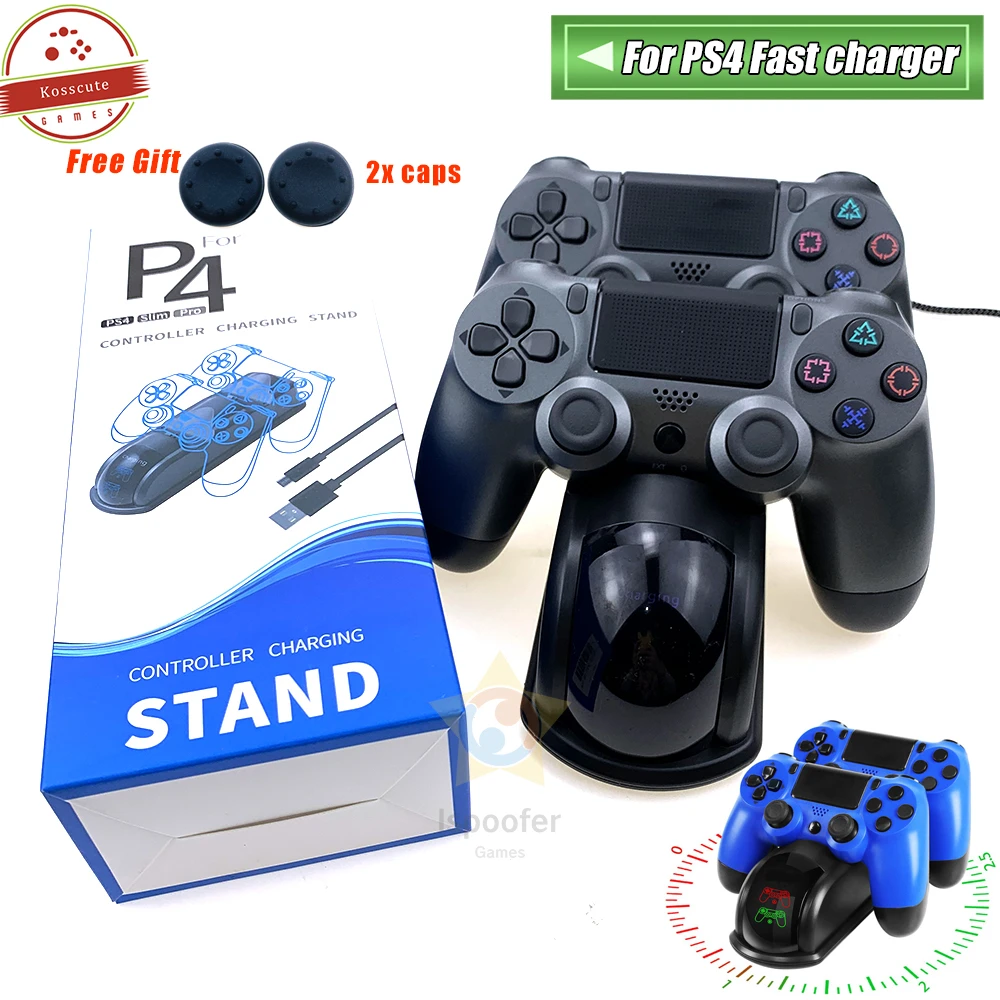 Fast for PS4 Controller Charging Dock Station Dual Charger Stand with ...