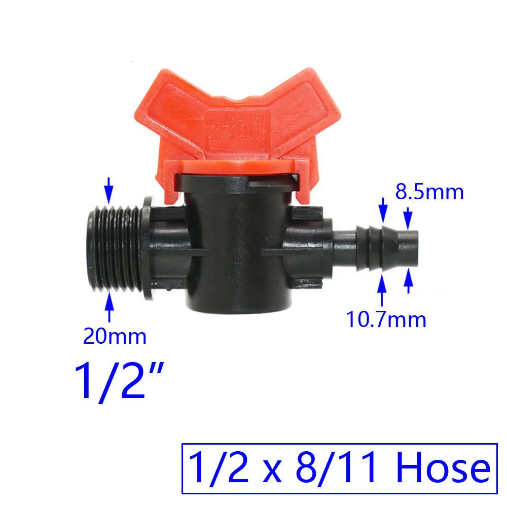 Pièce détachée arrosage,Connecteur de robinet de jardin Pe,Mini Valve avec filetage 1-2 3-4 ...