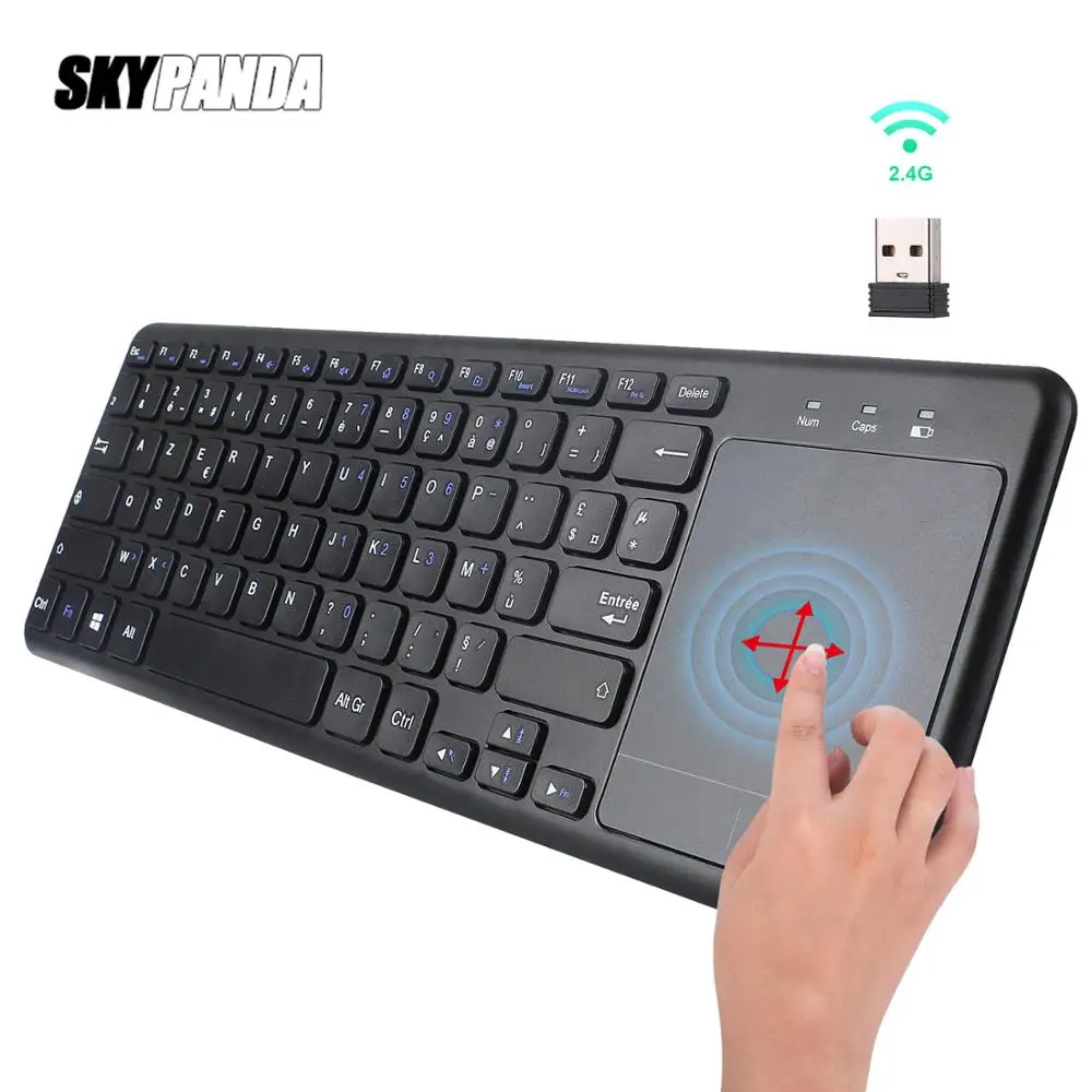 2.4G Wireless Keyboard Touchpad Set 78 Keys English French Keyboard For ...