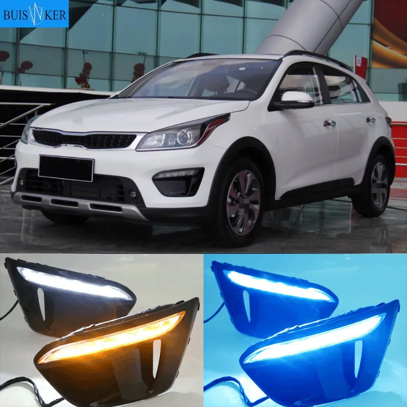 For-KIA-RIO-X-Line-2018-2019-LED-DRL-headlight-headlights-daytime ...