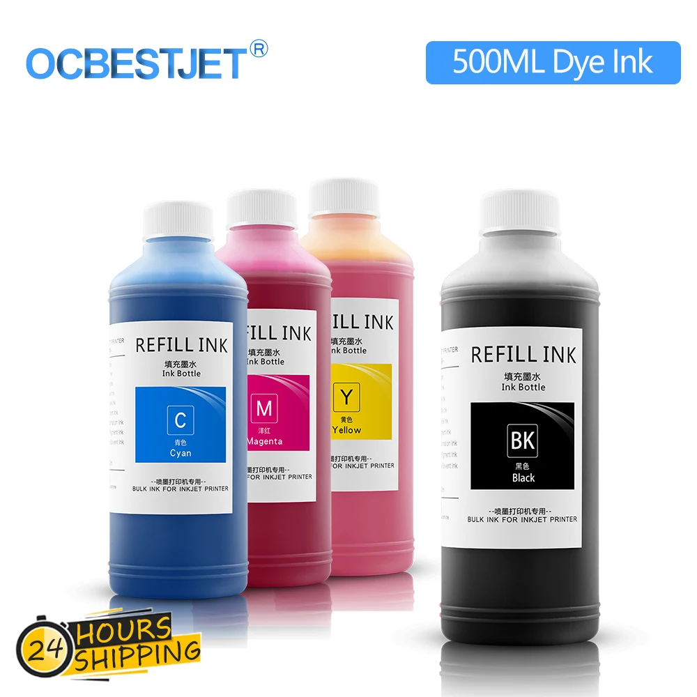 4x500ml Universal Refill Dye Ink Bottle For HP 21 22 121 122 178 655 ...