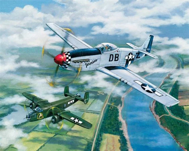 Military themed paint by numbers kits