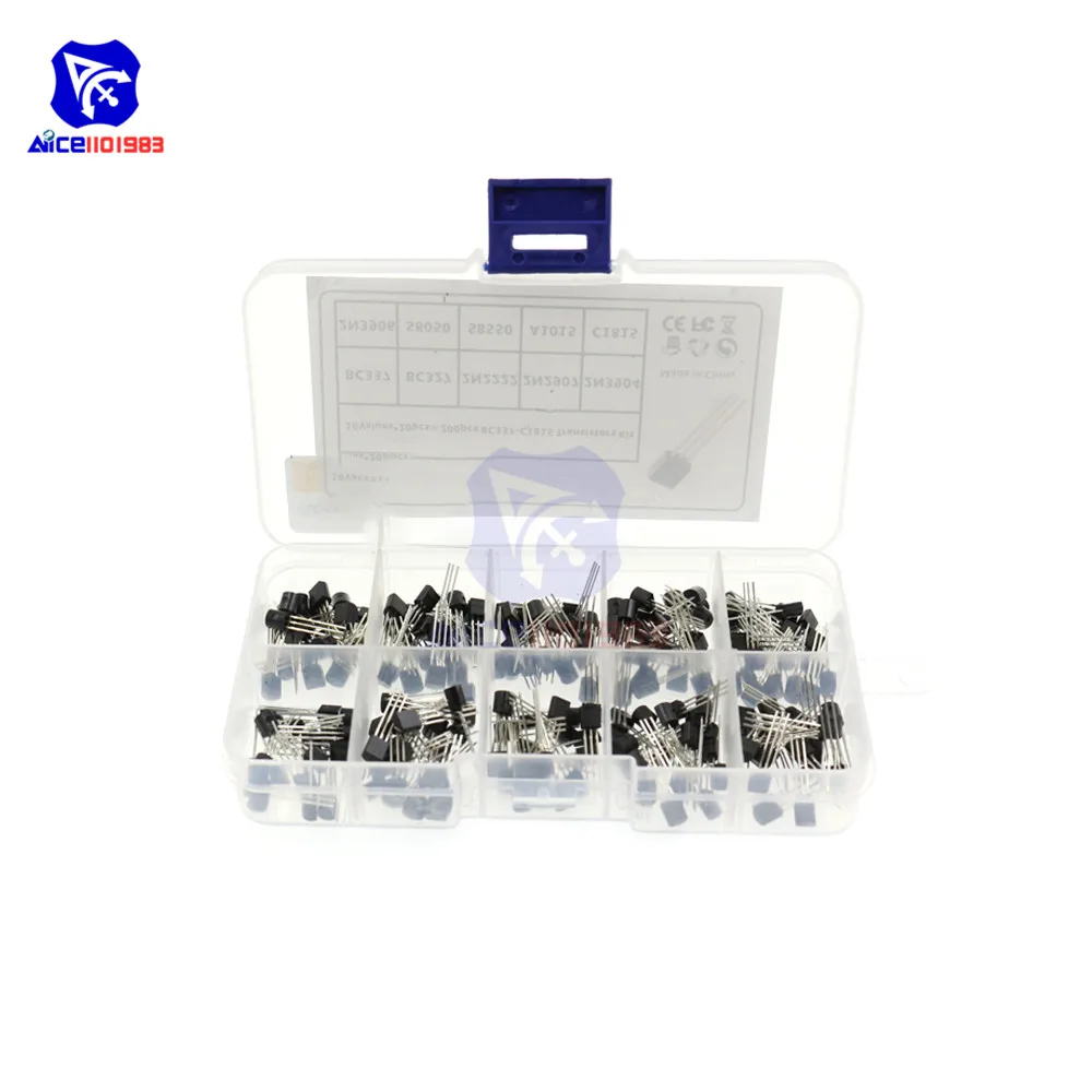 Diymore 10values 200pcs Npn Pnp Transistor To-92 Power General Purpose Transistor Assortment Kit ...