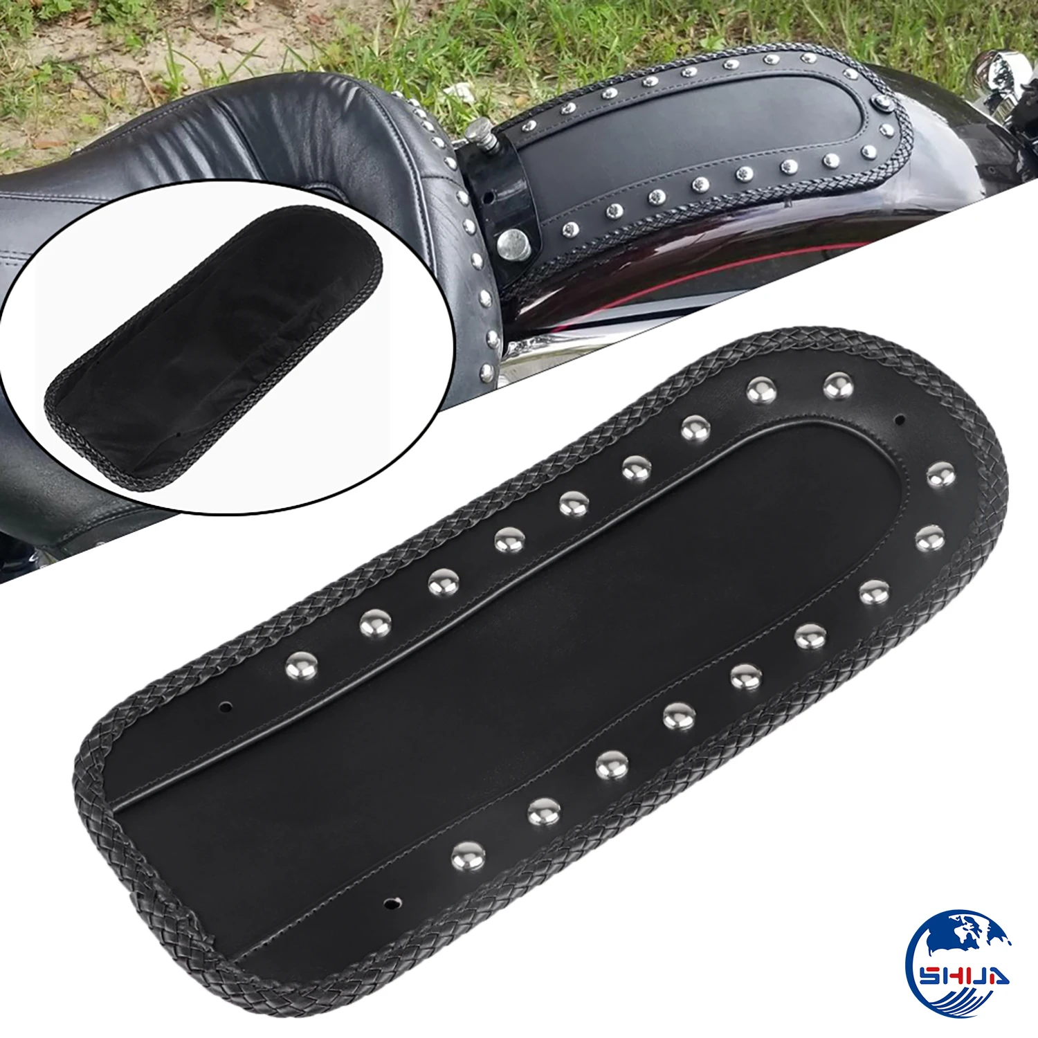 Motorcycle-Studded-Black-Rear-Solo-Seat-Fender-Bib-For-Harley-Heritage ...