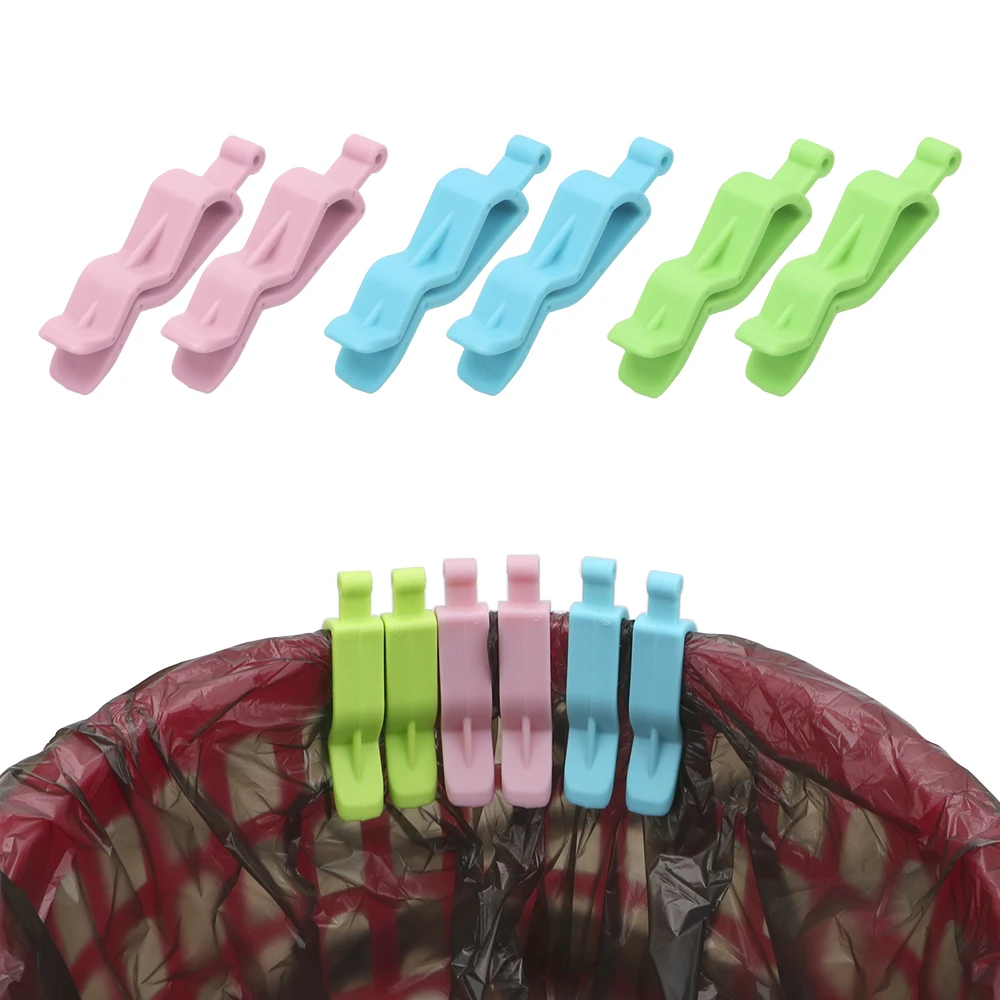 Practical Trash Can Retaining Clip Non Slip Waste Bin Bag Dustbin Clamp ...