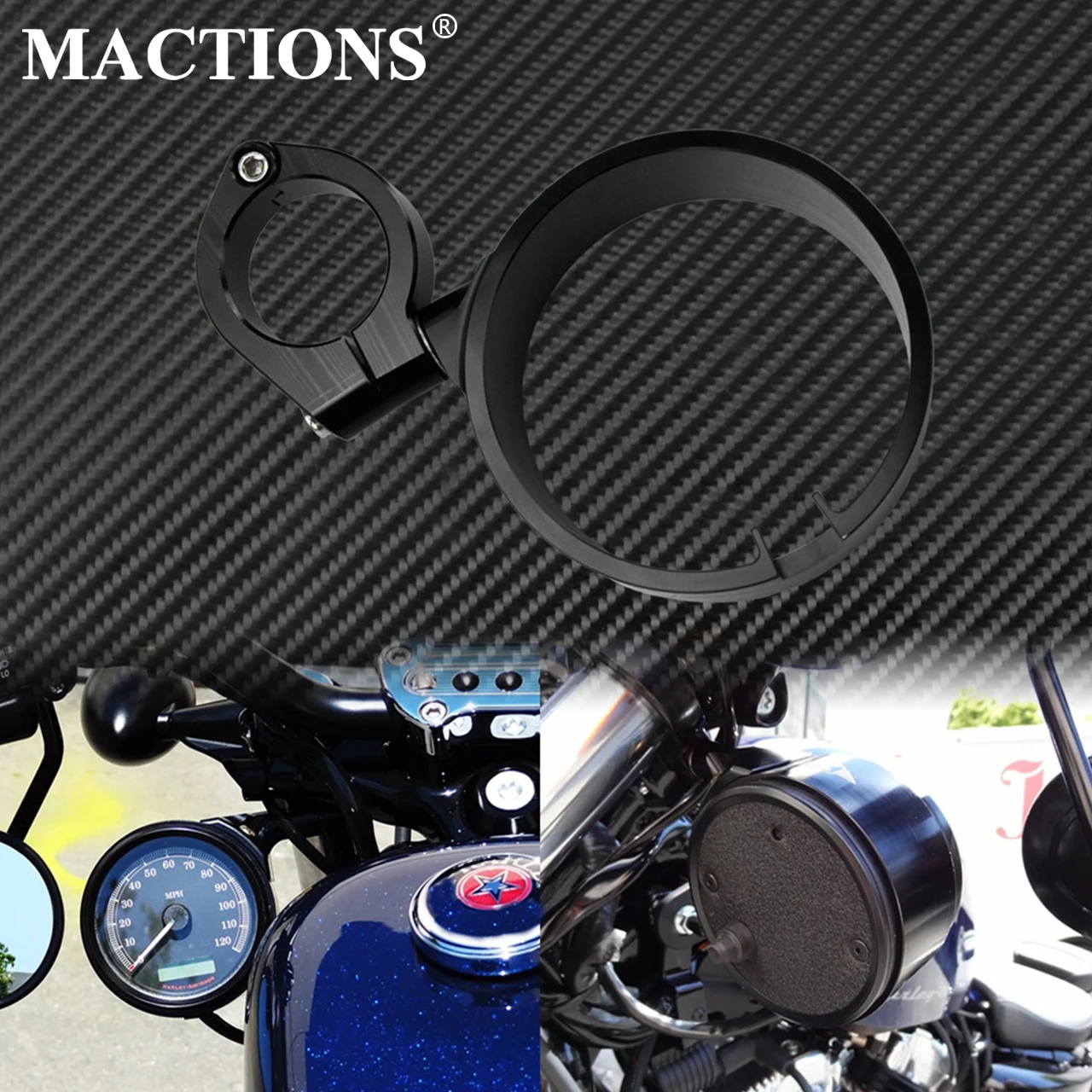 Motorcycle 39mm CNC Side Mount Speedometer Ring Relocator Bracket Clamp ...