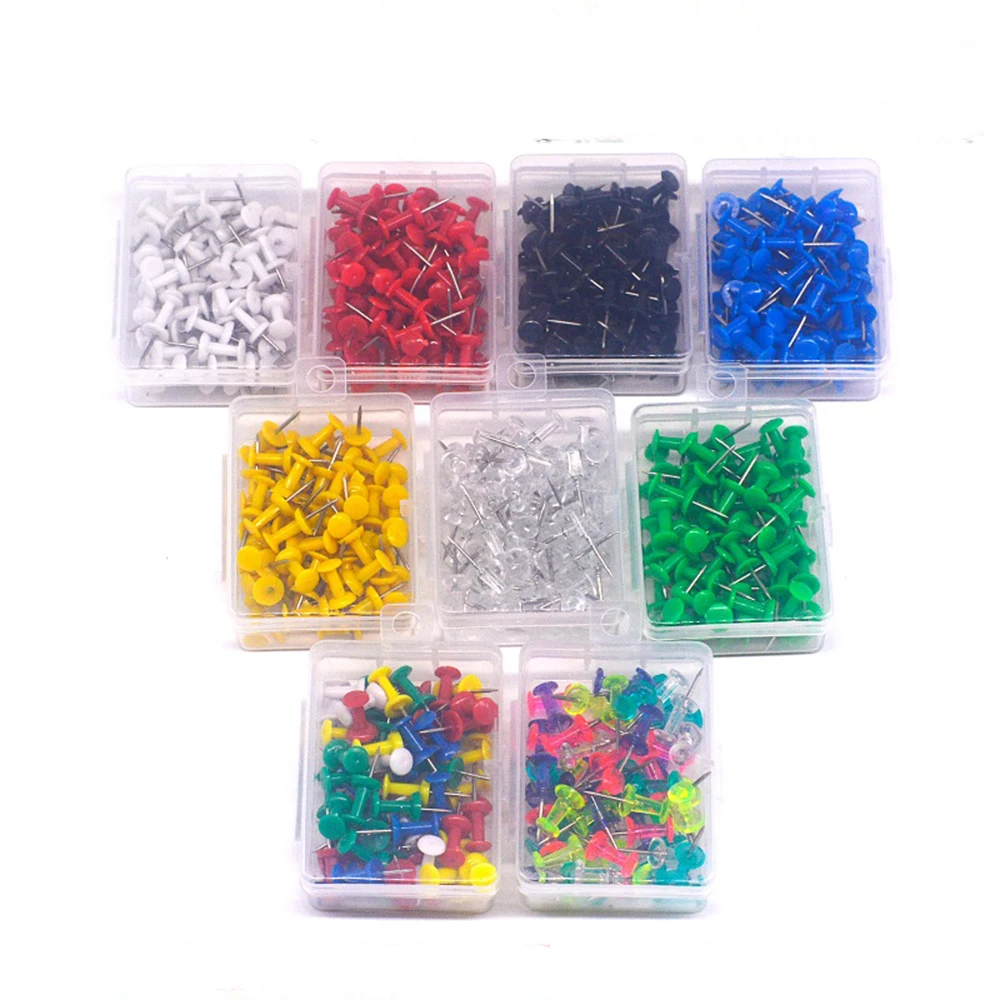 60pcs/box Colorful Plastic Push Pins Office Binding Cork Board Safety ...