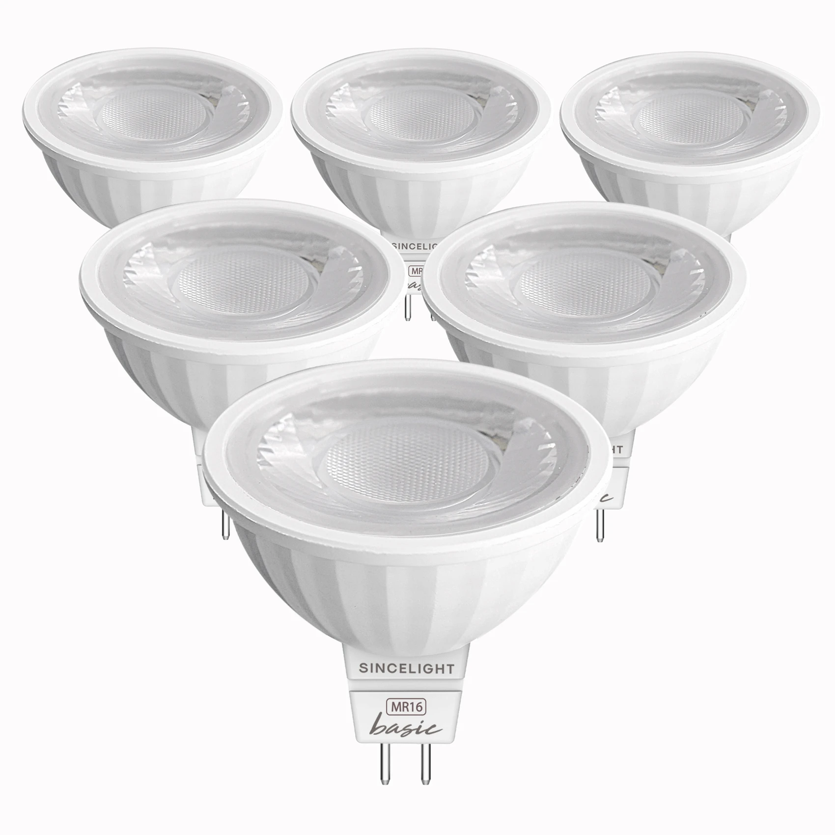 Pack Of 6 Mr16 Led Reflector Light Bulb With Gu5.3 Base,6w,12v Ac/dc ...