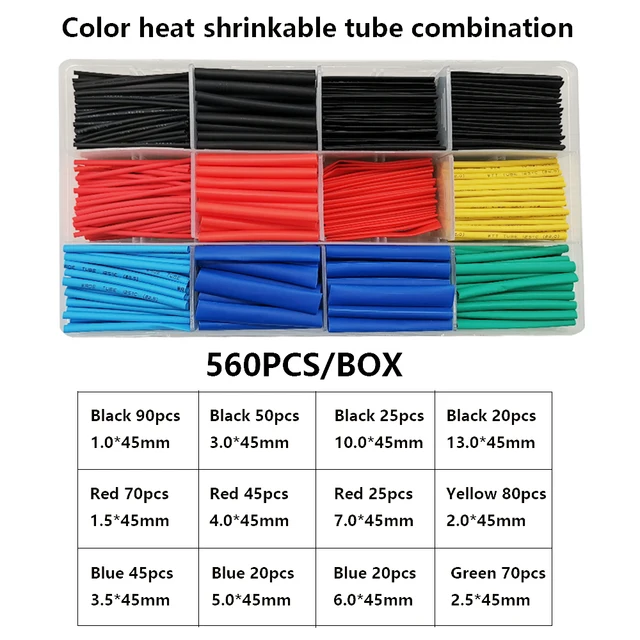 530/560PCS termoretractil Shrinking Tubing Assorted Wire Cable ...