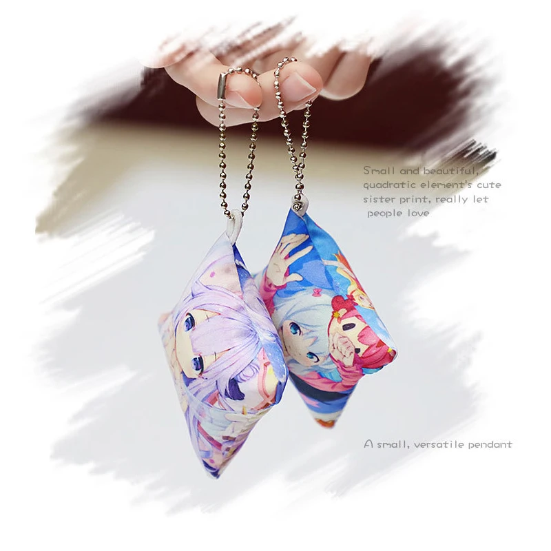 5 Piece 6cm Customize Mini Pillow With Keychain Custom Logo Print ...