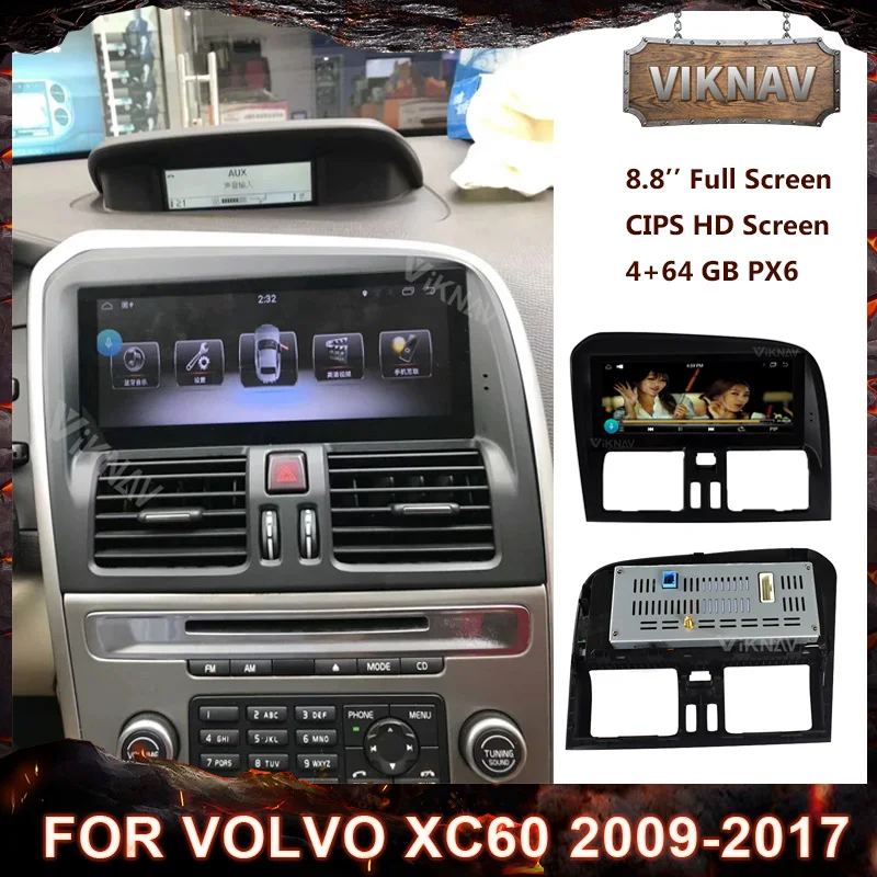 Rádio do carro de android px6 para volvo xc60 2009 2017 movimentação da ...