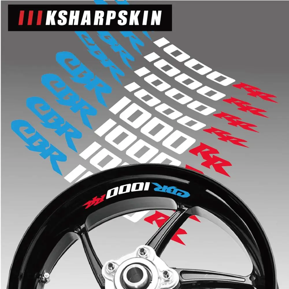 New Motorcycle tire reflective sticker creative wheel rim logo decal ...