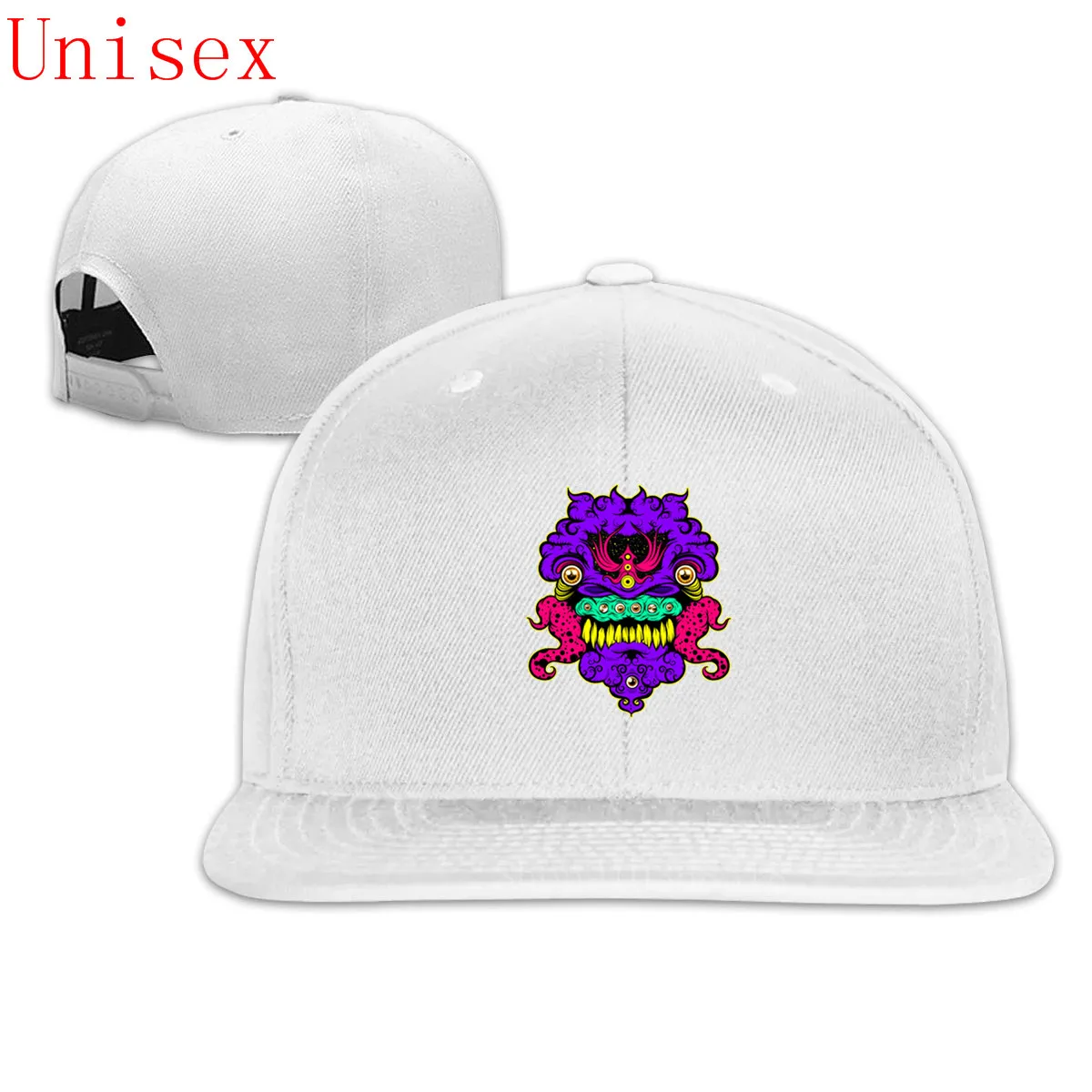 Colorful psychedelic character Alien kids hat with shield sun visor hat ...