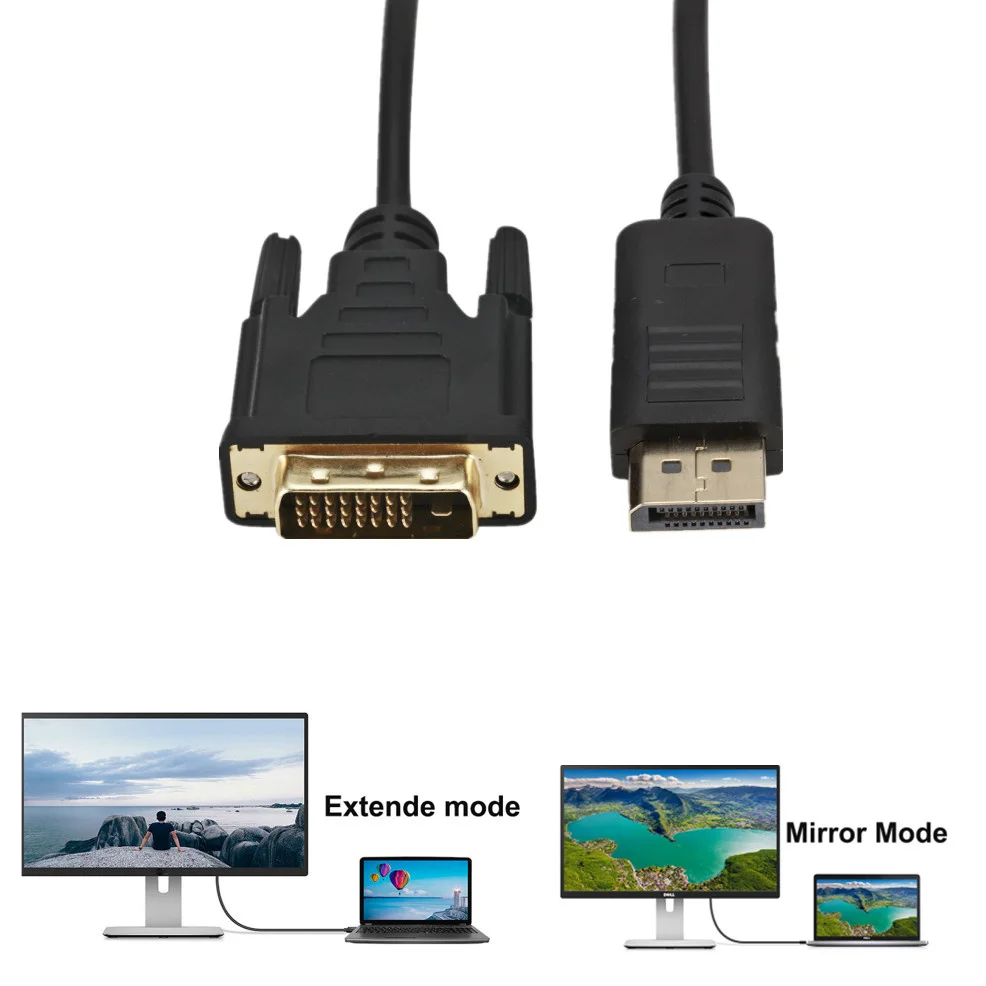 DP to DVI 1,8m câble adaptateur DP vers DVI, 1.8M, convertisseur entrée ...