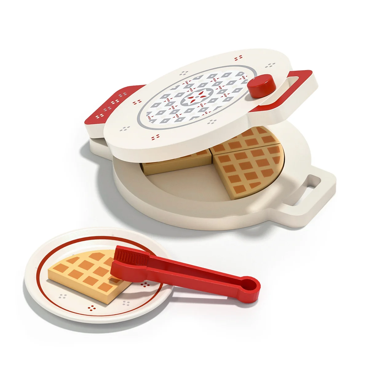 Robotime Waffle Maker Wooden Kids Kitchen Pretend Play Pancake Toy Kitchen Toy for Children ...