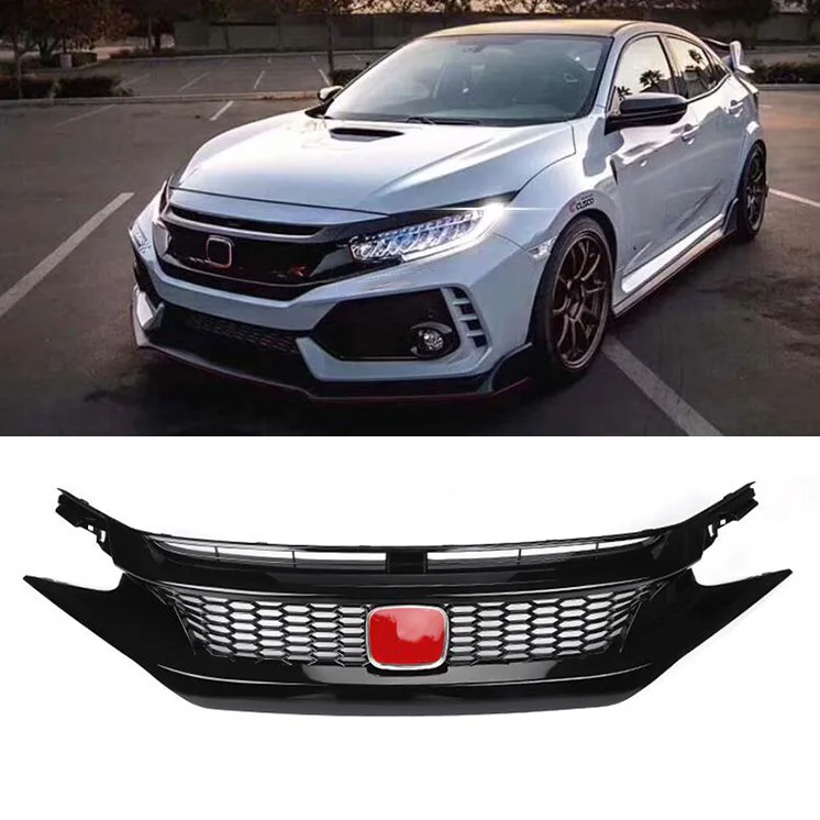 For Honda Civic 10th 2019-2020 Coupe Sedan Type-r Style Gloss Blk Mesh ...
