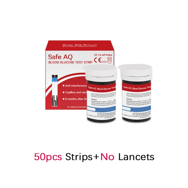 Safe AQ Smart 50/100/200pcs Blood Glucose Test Strips with Lancets ...