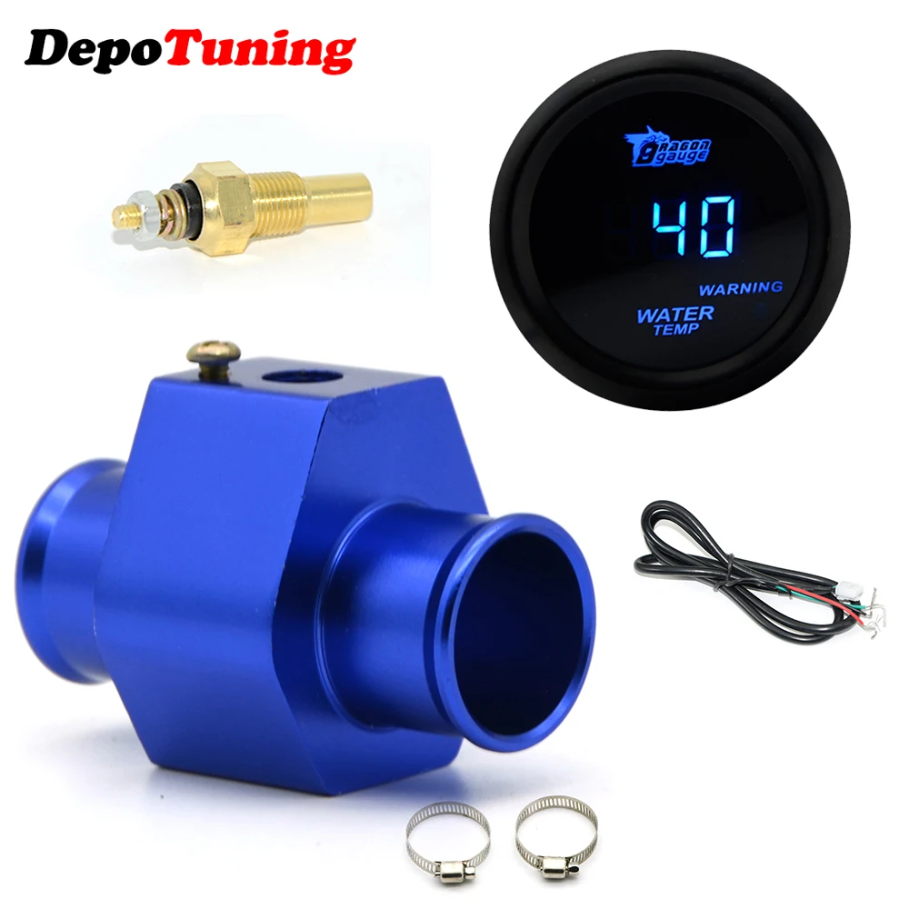 DepoTuning-2-52MM-Car-Blue-Led-Digital-Water-Temperature-Gauge-40-150 ...