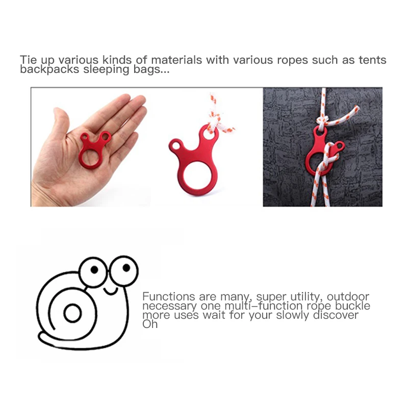 Aluminum Alloy Outdoor Carabiner 3 Hole Snail Wind Rope Buckle Outdoor ...