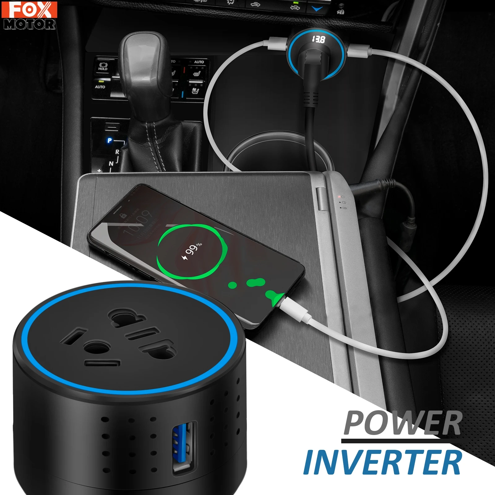 UNIVERSAL-100W-Car-Inverter-12V-24V-DC-to-110V-220V-AV-Auto-Power ...