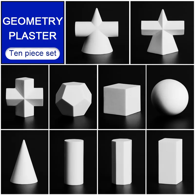 Plaster Geometry Natural Resin Plaster Ornament Sketch Still Life Model ...