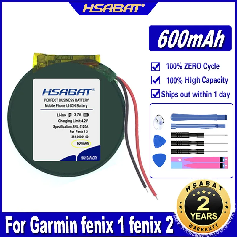 HSABAT 361-00061-00 600mAh Battery for Garmin fenix 1 fenix 2 FENIX1 ...