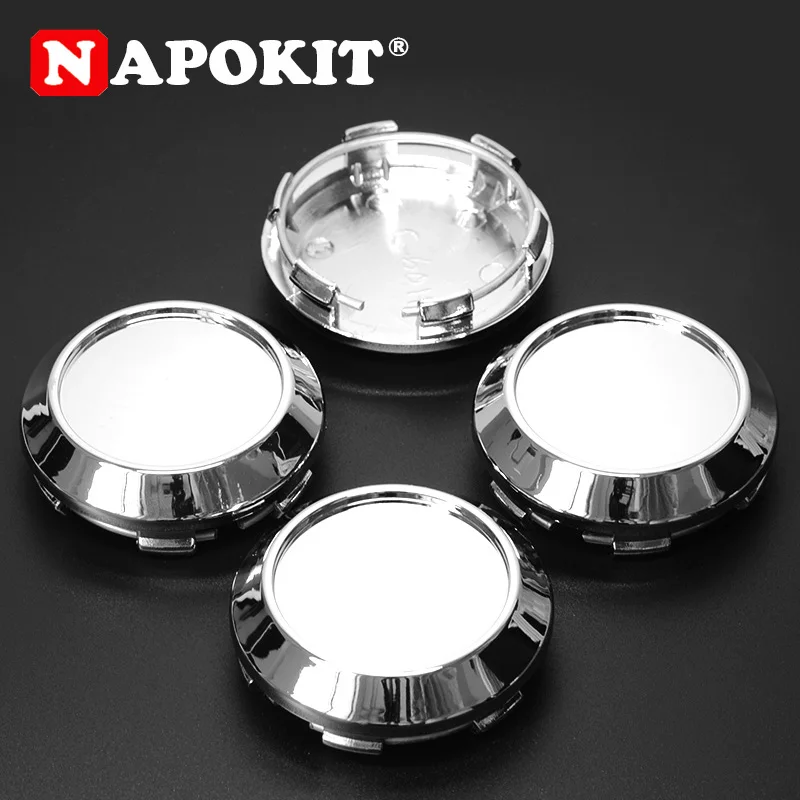 4pcs TOP Universal 60mm Chrome Plastic Blank Car Wheel Center Caps for ...
