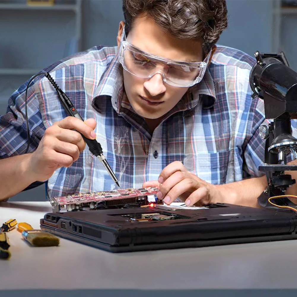 Poste a souder,Fer à souder électrique à température réglable et affichage digital LCD,Kit d ...