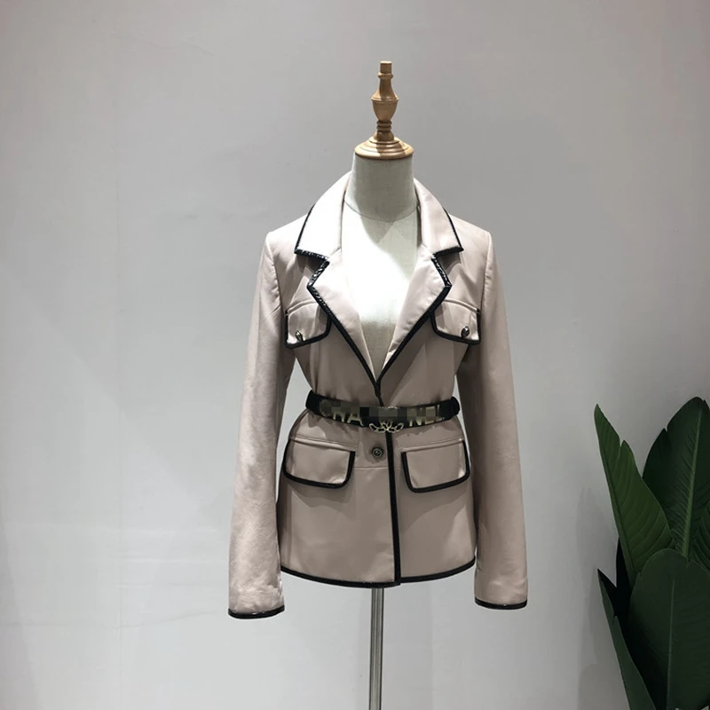 Женские пальто Натуральная овечья кожа модная овечья кожа ветровка ...