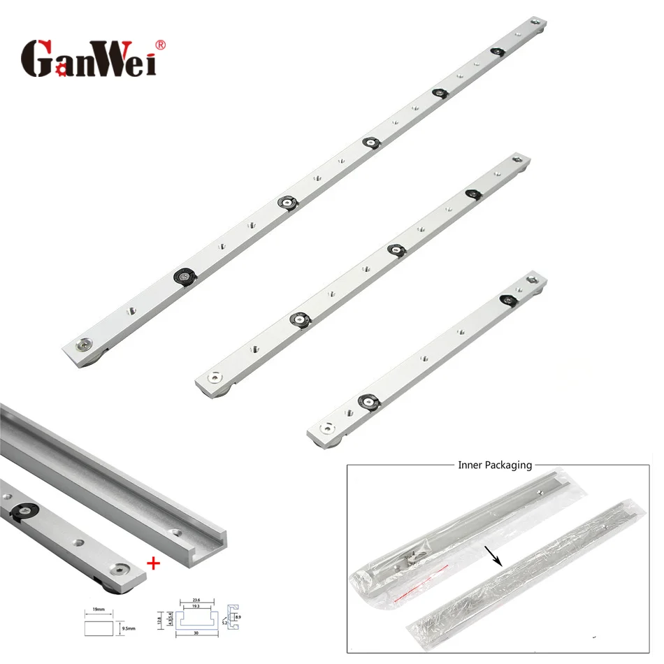 GanWei T-tracks Slot Woodworking Table Inclined Track Chute Rail ...