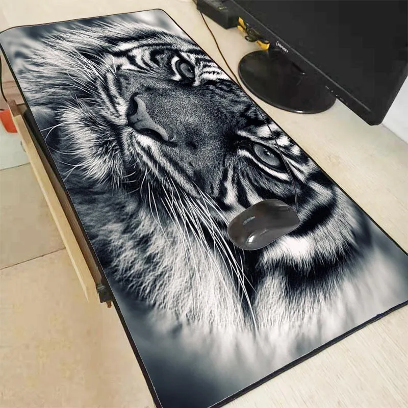 Xgz White Tiger Face Extra Large Animal Mouse Pad Gamer Computer ...