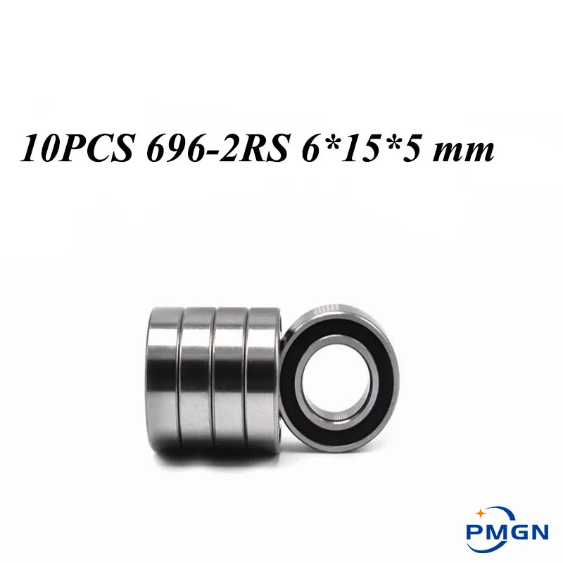 10PCS ABEC 5 696 2RS 6*15*5 mm 696RS High quality 696 2RS Miniature ...