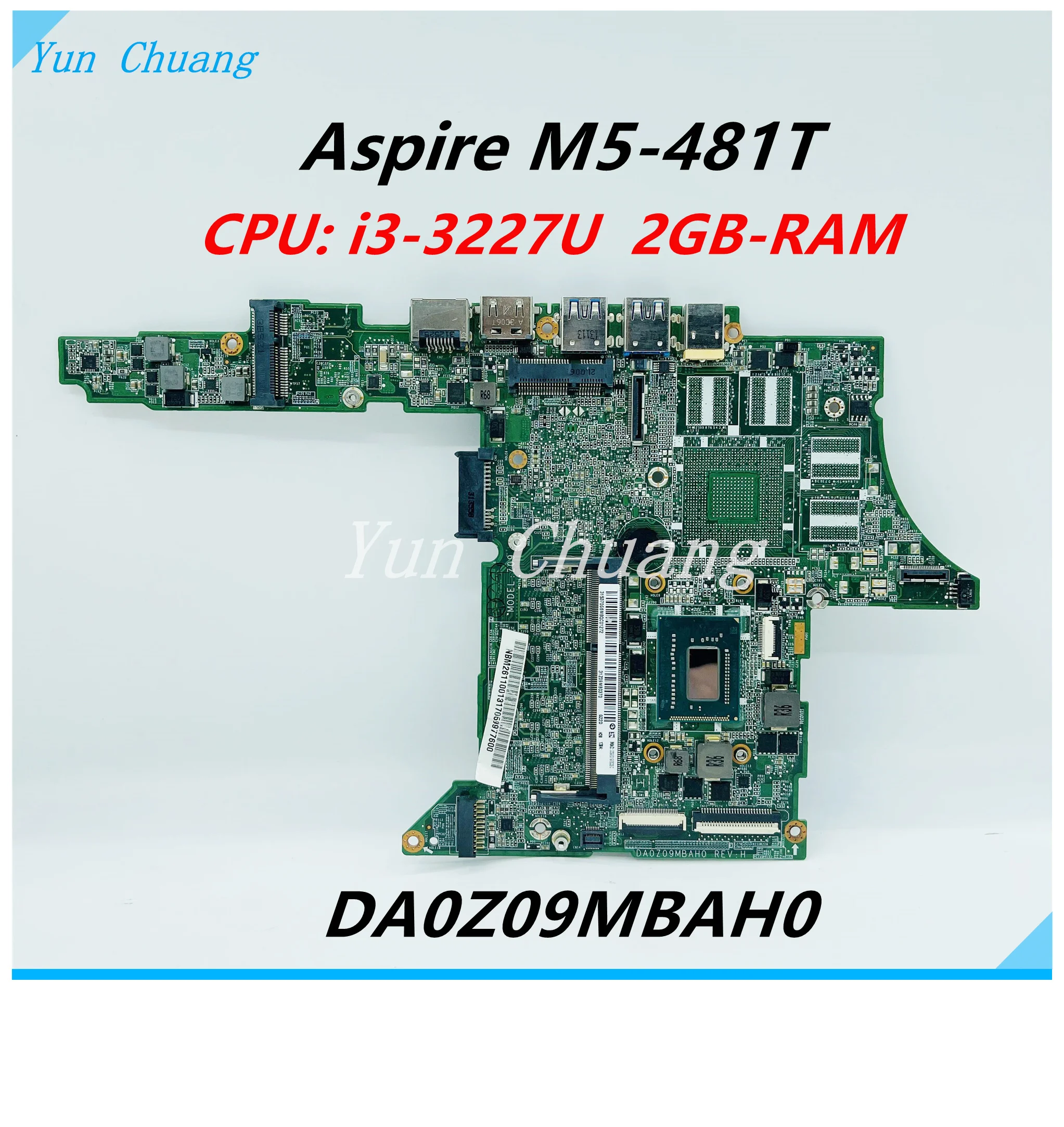 DA0Z09MBAH0 For Acer Aspire M5-481TG M5-481T M5-481G Laptop Motherboard With i3-3227U CPU 2G-RAM ...