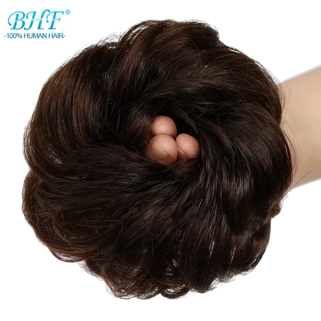 Natural human hair buns (Brand - BHF) - Hair.lk