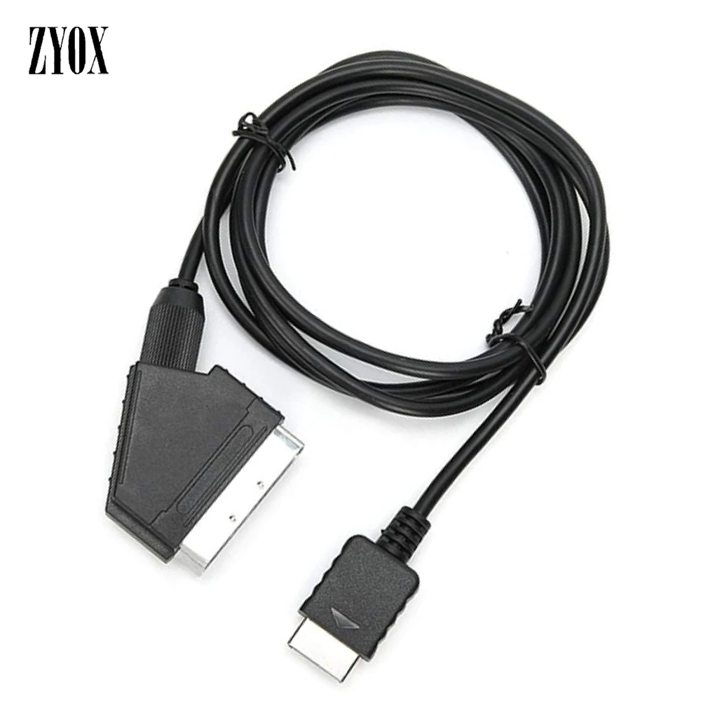 1.8m/6ft Rgb Scart Cable Audio Video Av A/v Tv For Sony Playstation Ps ...