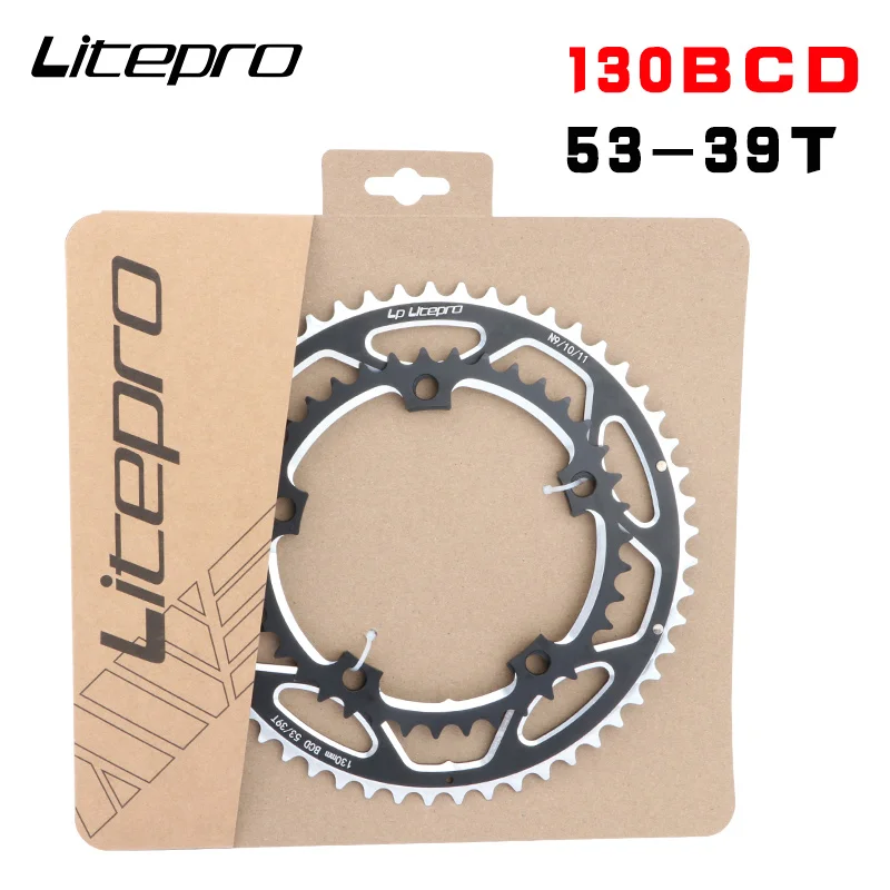 Litepro-53-39T-Road-Bike-Crank-Chainring-Aluminum-Alloy-CNC-9-10-11 ...