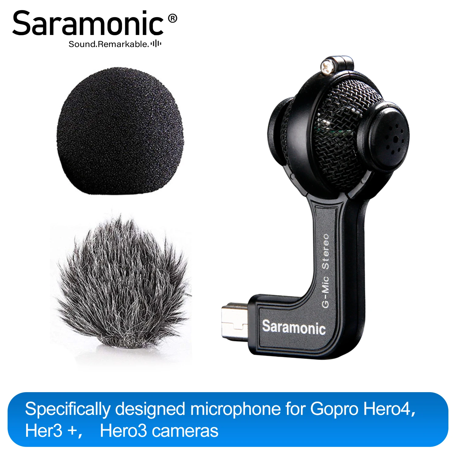 Saramonic G-mic Stereo Ball Gopro Microphone With Foam & Furry ...